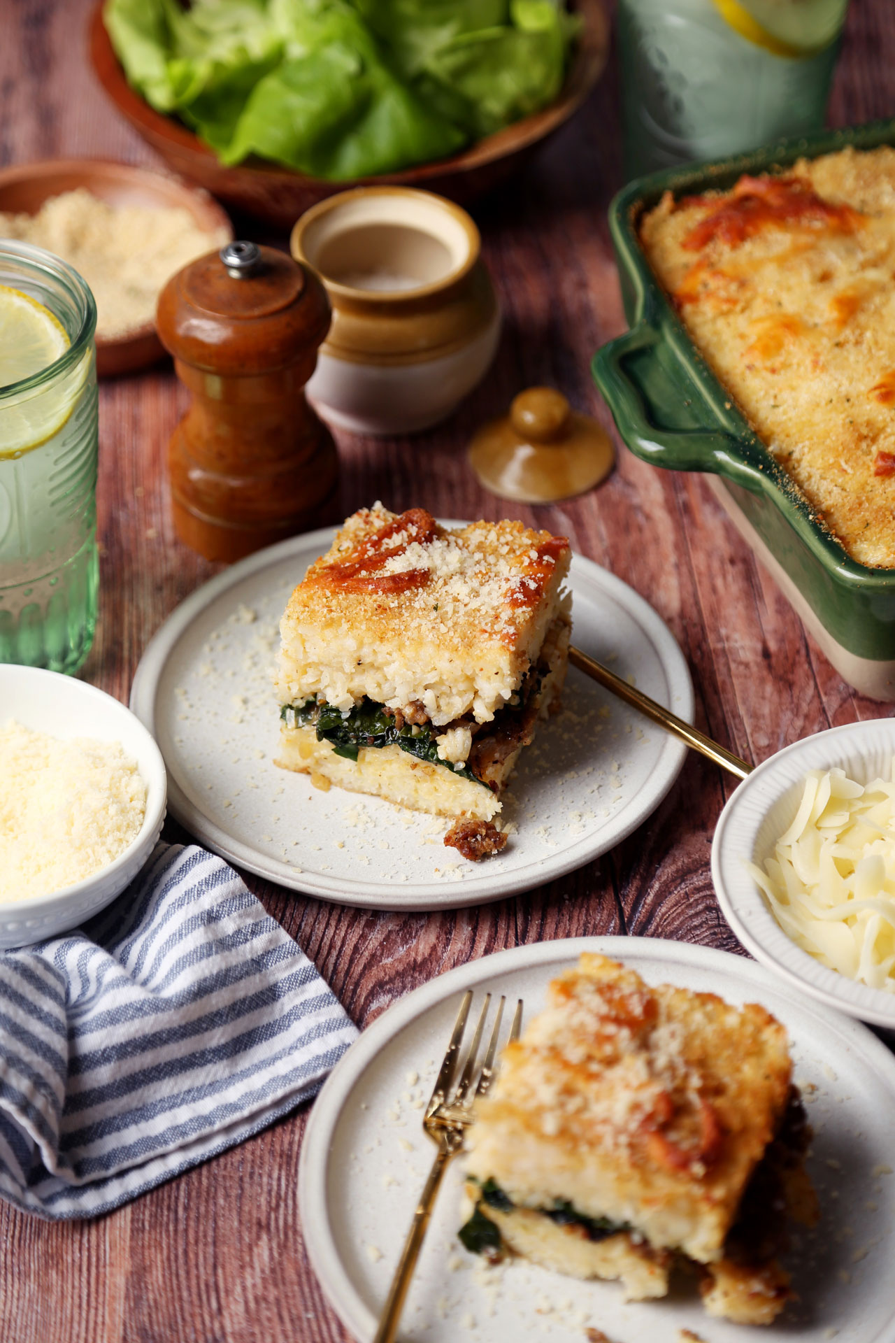 Cheesy Sausage and Kale Rice Pie - Jonathan Melendez
